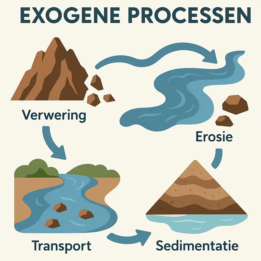 Exogene processen | Uitleg alle Aardrijkskunde lesstof